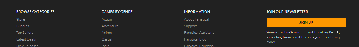 How can I subscribe to or unsubscribe from your mailing list? – Fanatical.com Customer Services